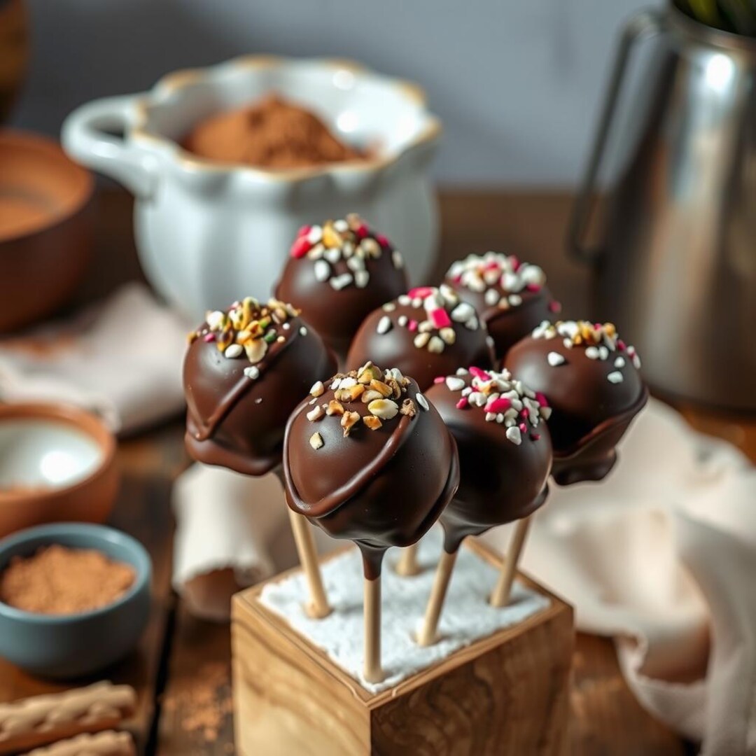 Chocolate Fudge Cake Pops Recipe: Dark Chocolate Coating (PDF Download ...