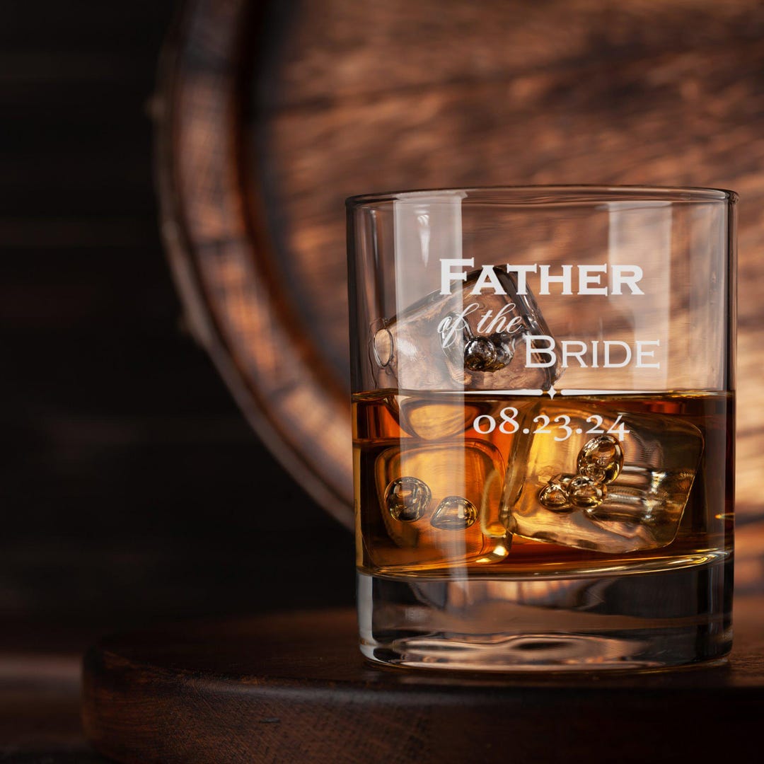 Personalized Father of Bride Gift Engrave Whiskey Glass Keepsake Etched ...