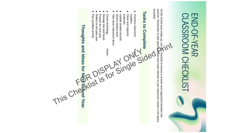 End of Year Checklist for School or Classroom - Etsy