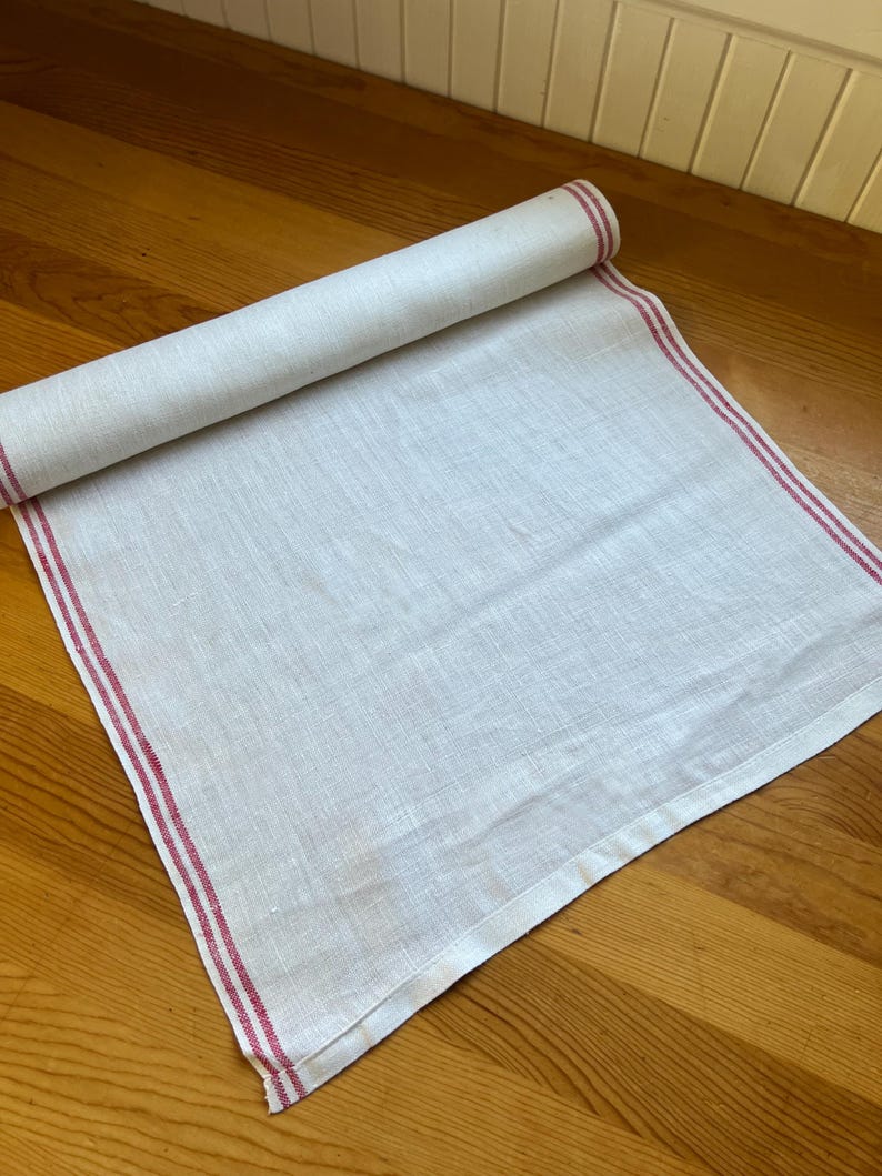 Vintage Coton-linen Fabric / Toweling, Napkins, Runner / 5.5 Yards - Etsy