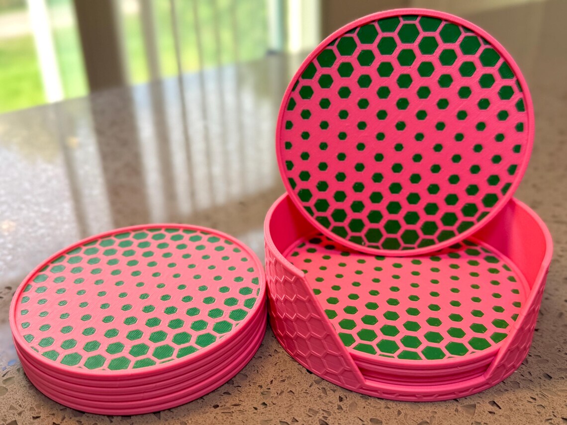 AKA, Alpha Kappa Alpha Sorority, 6 Drink Coasters Pink and Green - Etsy