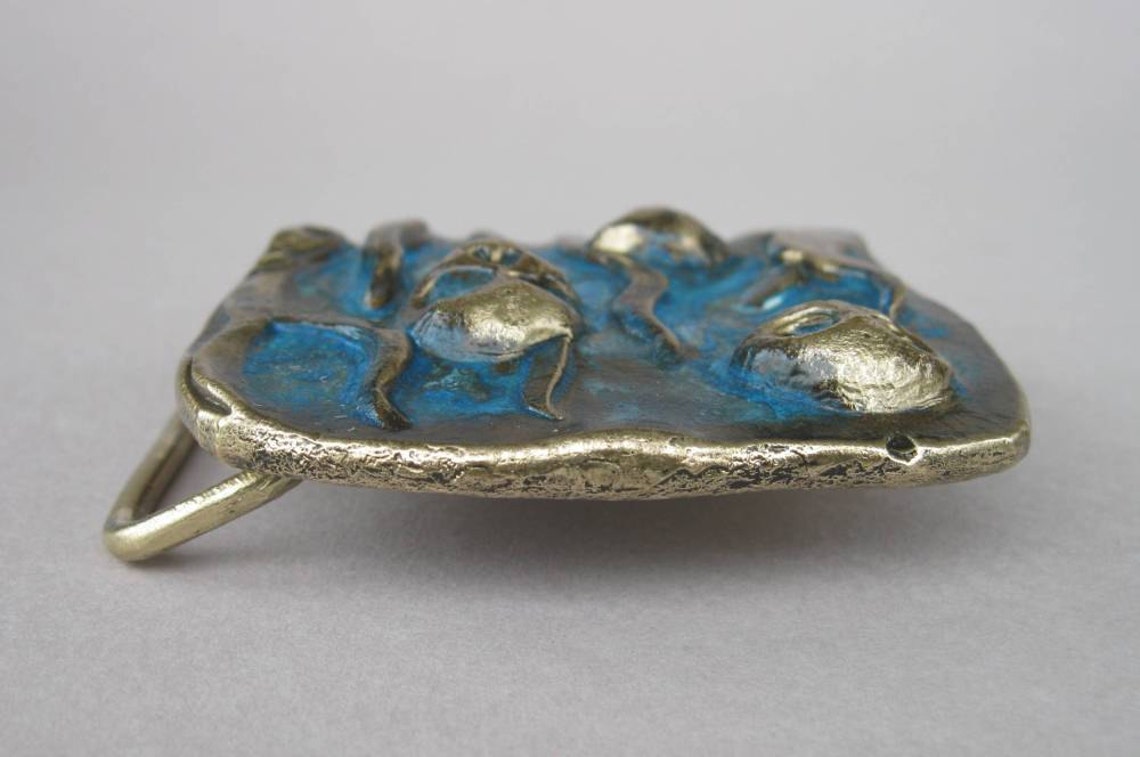 Skulls and Flames Forged Bronze Belt Buckle - Etsy