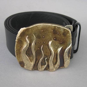 Flames Forged Bronze Belt Buckle - Etsy
