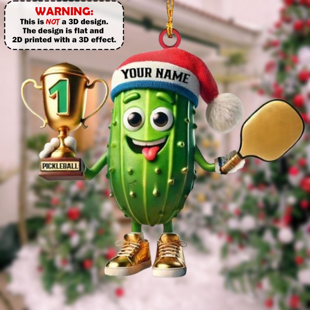 Personalized Pickleball Champion X-mas Ornament, Funny Custom Name ...