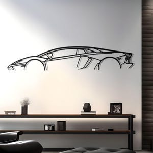 Super Car Metal Wall Art, Car Decoration, Automotive Silhouette, Sports ...