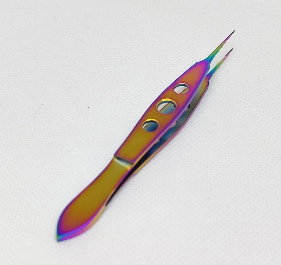 Ophthalmic Corneal Forceps Multi PVD Coating Straight, 0.12mm ...