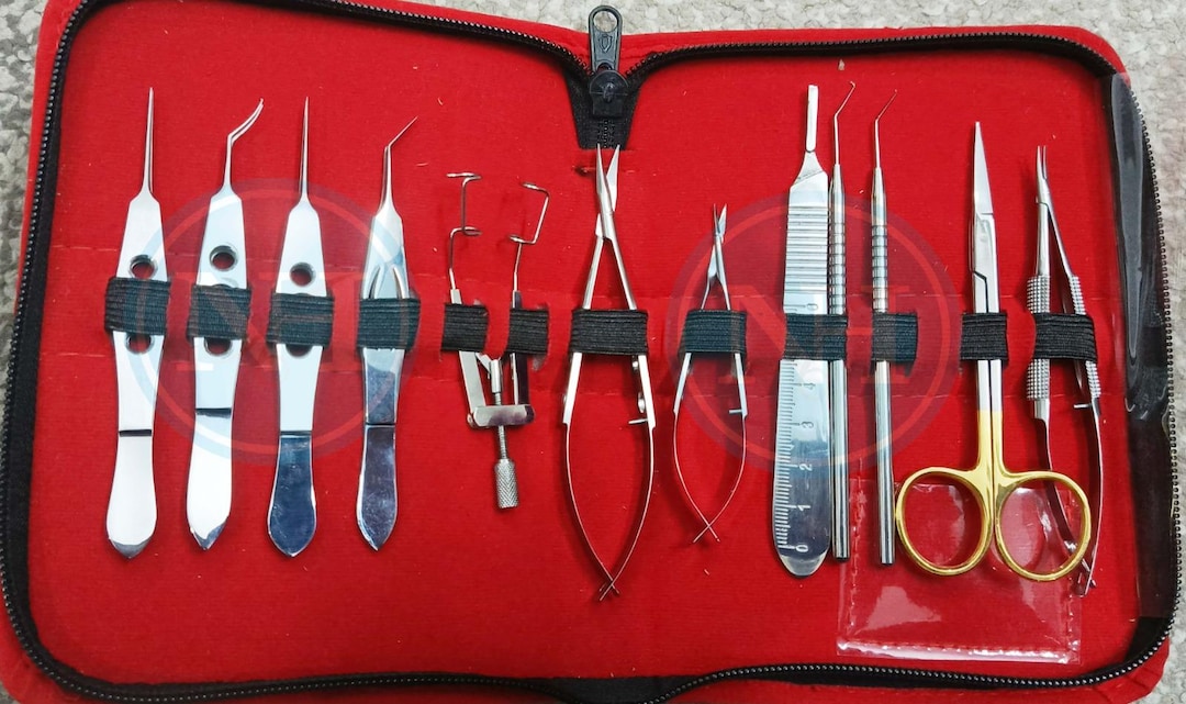 Basic Ophthalmic Cataract Set 12 Pcs Stainless Steel With Leather Kit ...