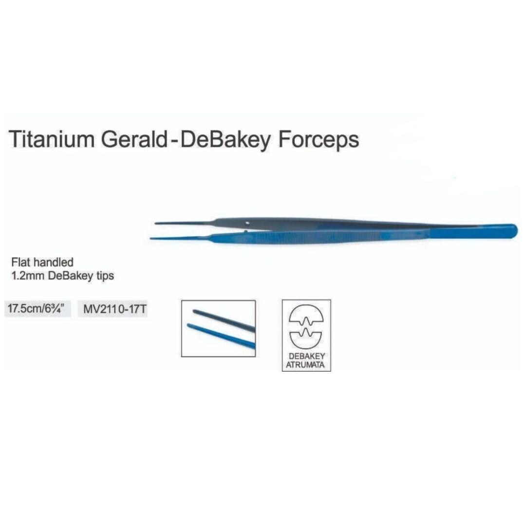 Titanium Gerald Debakey Forceps Flat Handled 1.2mm Tips Length 17.5cm ...