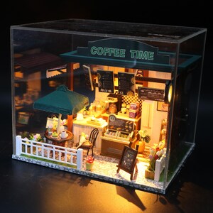 DIY Miniature Coffee Shop Kit With LED – Handmade Cafe Diorama – Wooden ...