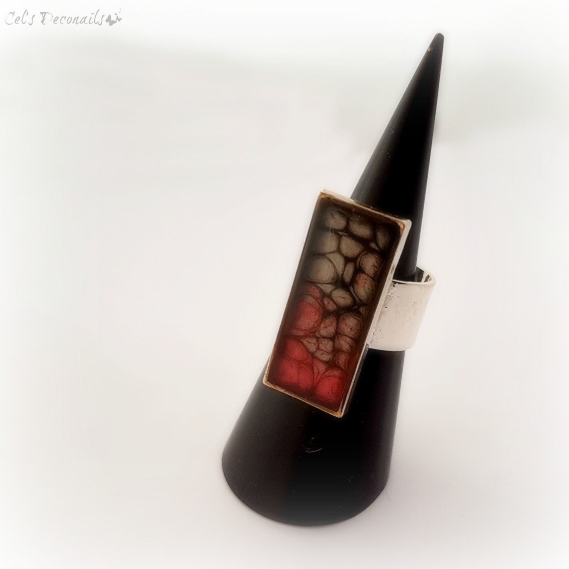Black Red Honeycomb Gothic Ring Alien Vampire Ring Cybergoth - Etsy