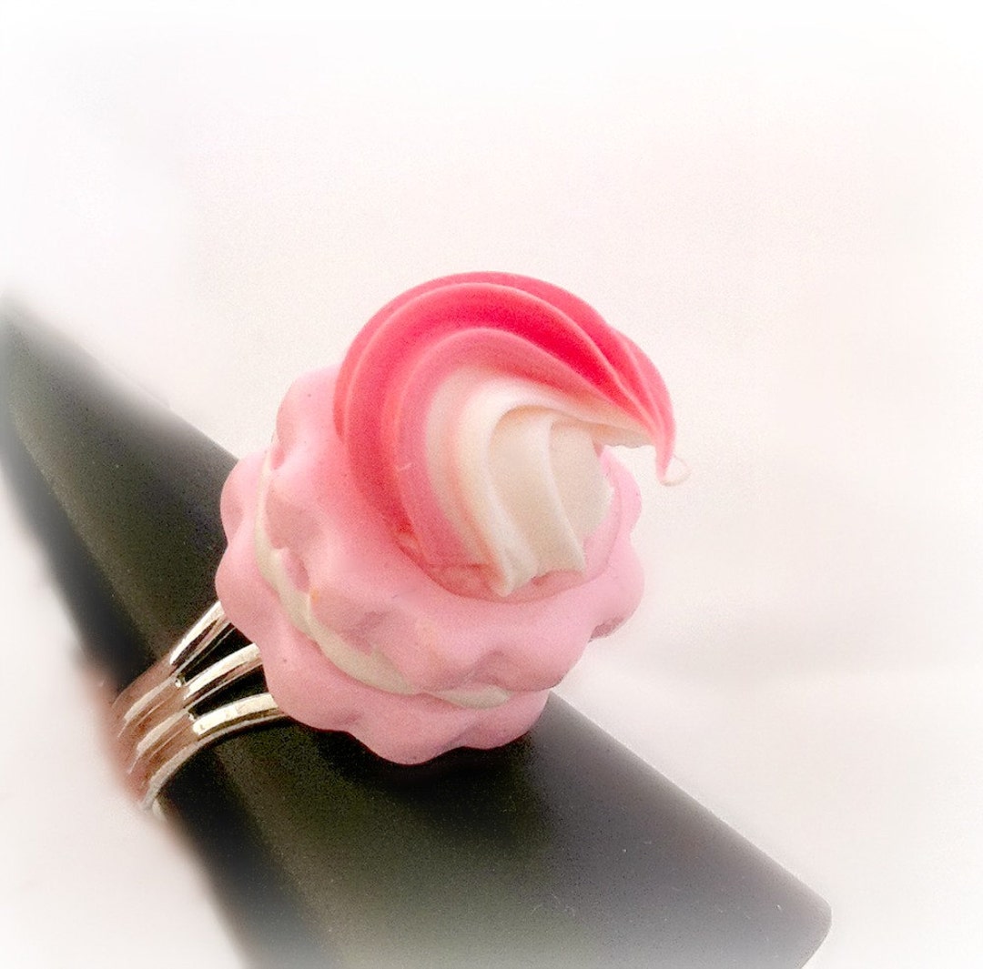Kawaii Pink Cookie Ring, Miniature Sweet Teen Girl Jewelry, Handmade ...
