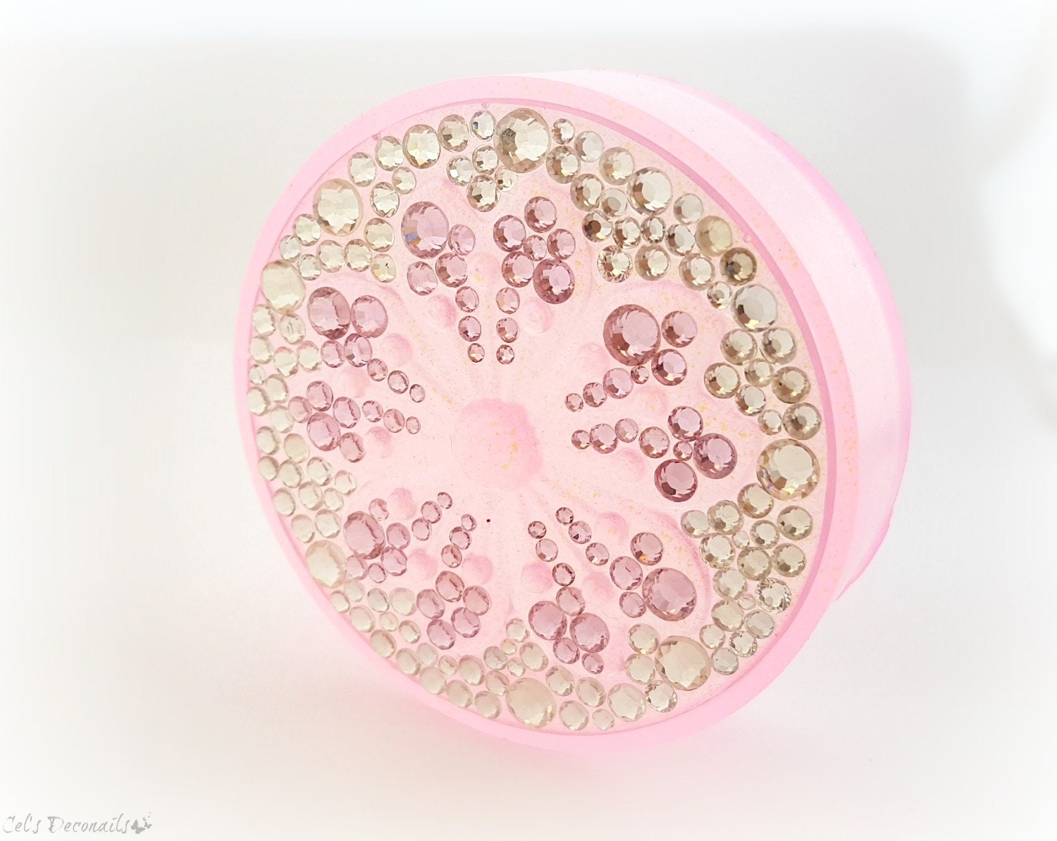 Pink Sakura Jewerly Box, Rhinestone Trinket Box, Crystal Deco Box ...