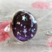 Purple Sky Glitter Ring, Universe Space Chunky Statement Ring, Gift for ...