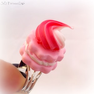 Kawaii Pink Cookie Ring, Miniature Sweet Teen Girl Jewelry, Handmade ...