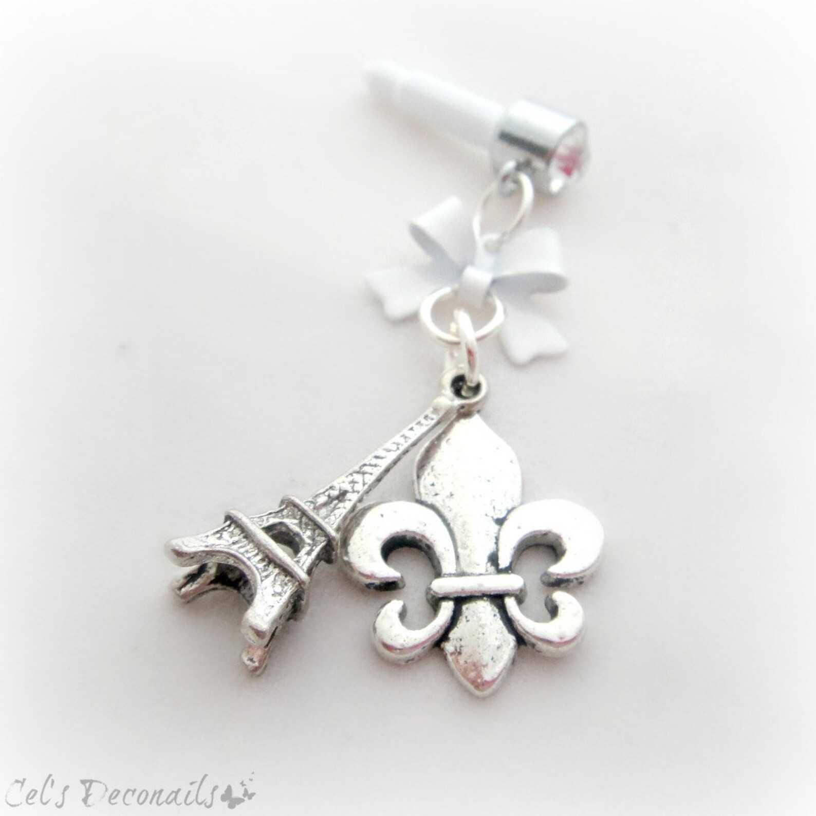 Eiffel Tower Fleur De Lis Phone Dust Plug Charm, Paris Earphone Jack ...