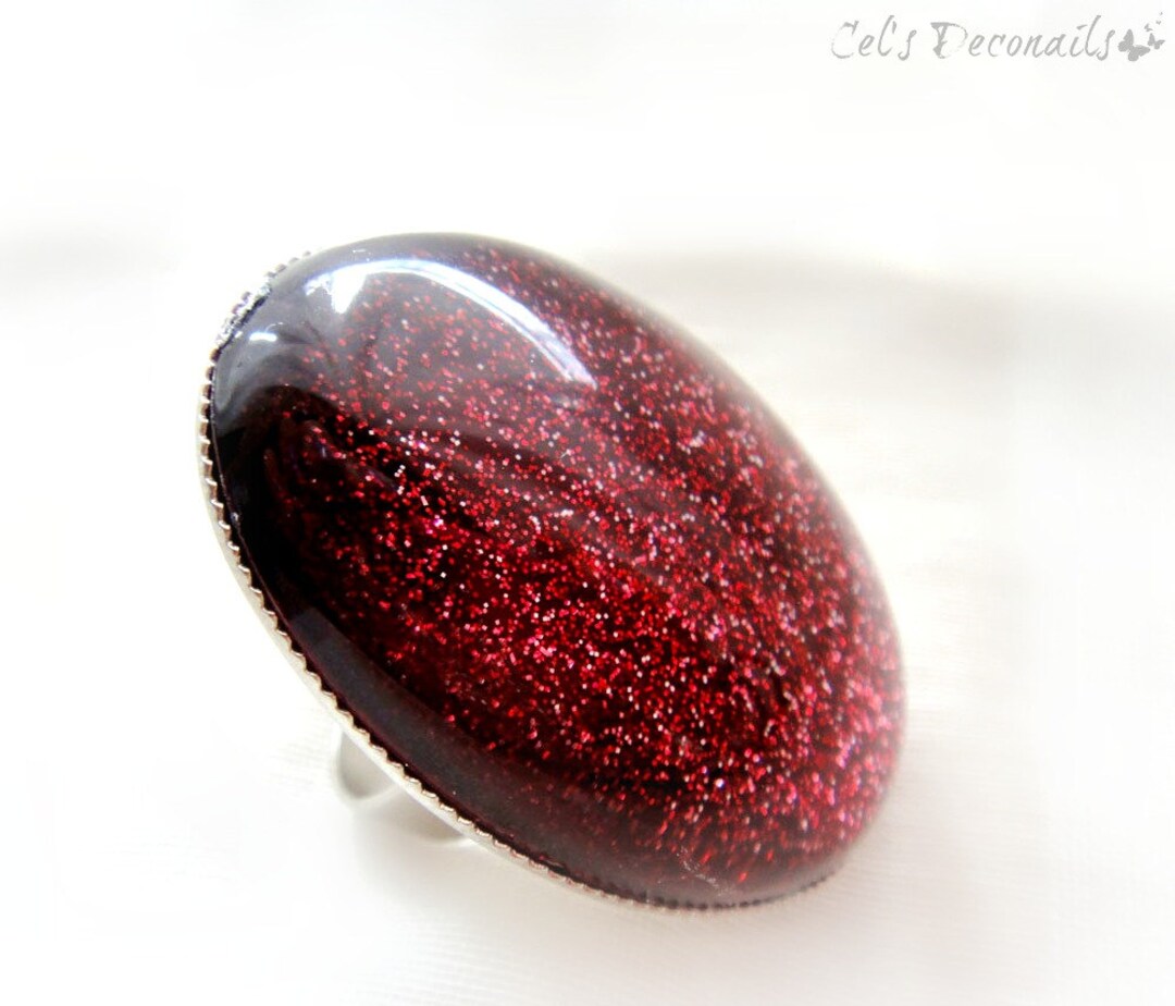 Burgundy Glitter Vampire Ring, Red Glitter Blood Ring, Gothic Vampire ...
