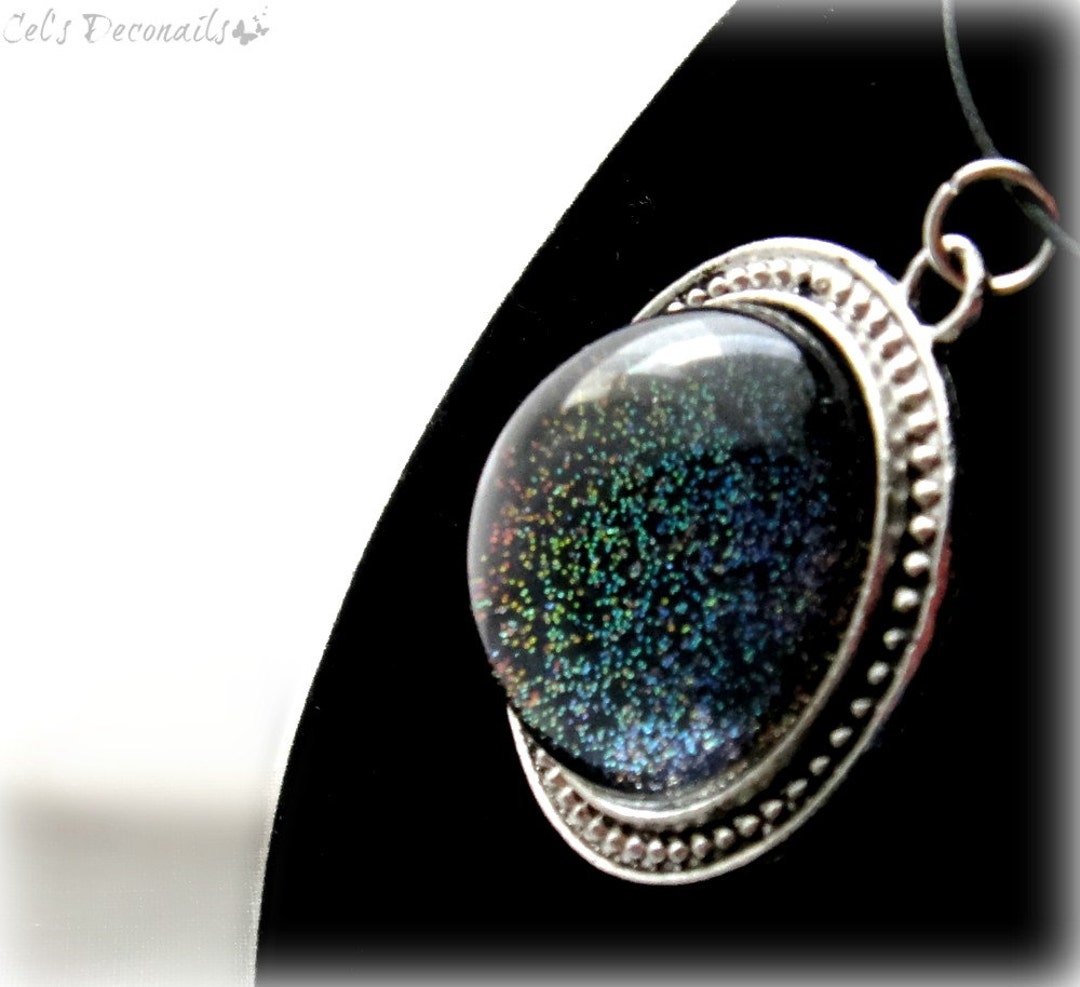 Rainbow Glitter Gothic Pendant, Pastel Goth Statement Jewelry, Fairy ...