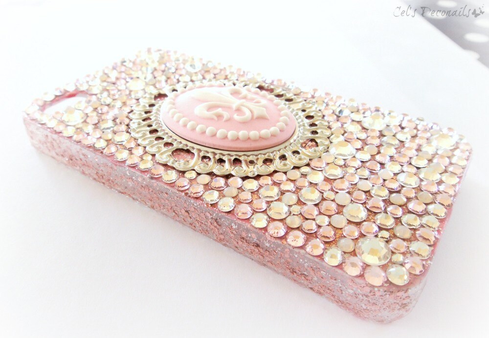 Pink Princess Rhinestone Phone Case, Fleur De Lis Cameo Decoden Case - Etsy