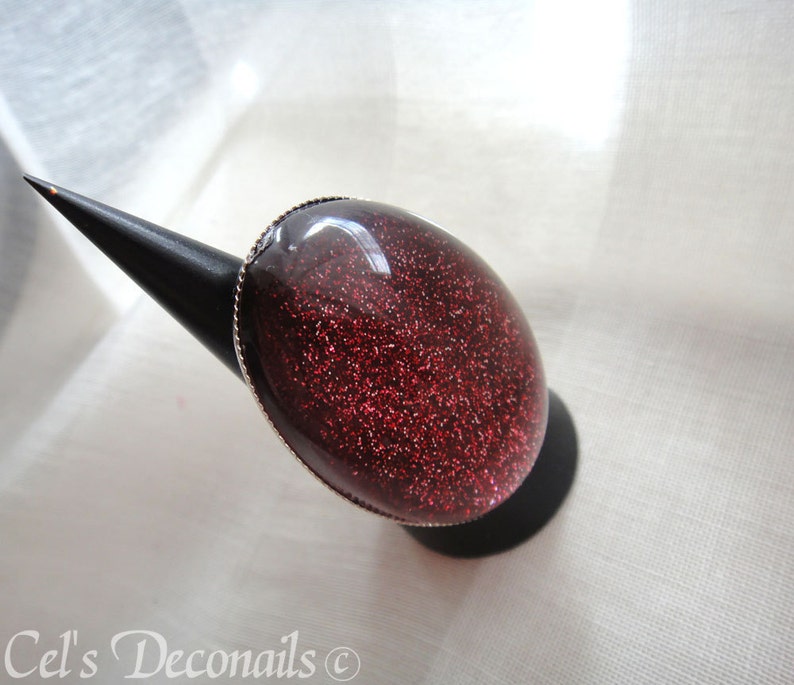 Burgundy Glitter Vampire Ring Red Glitter Blood Ring Gothic - Etsy