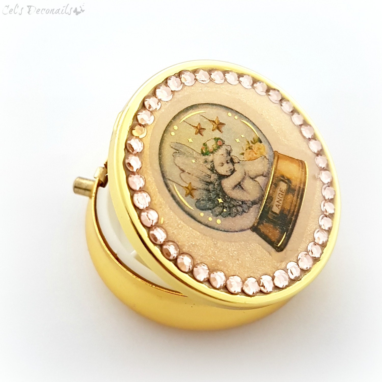 Golden Angel Snowglobe Deco Pill Case Kawaii Gift for Her - Etsy