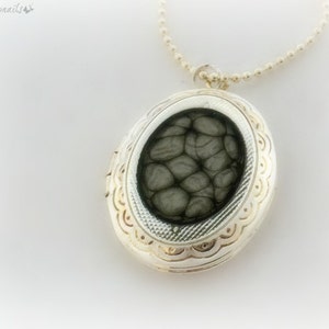 Black Honeycomb Victorian Gothic Locket, Steampunk Locket Necklace ...