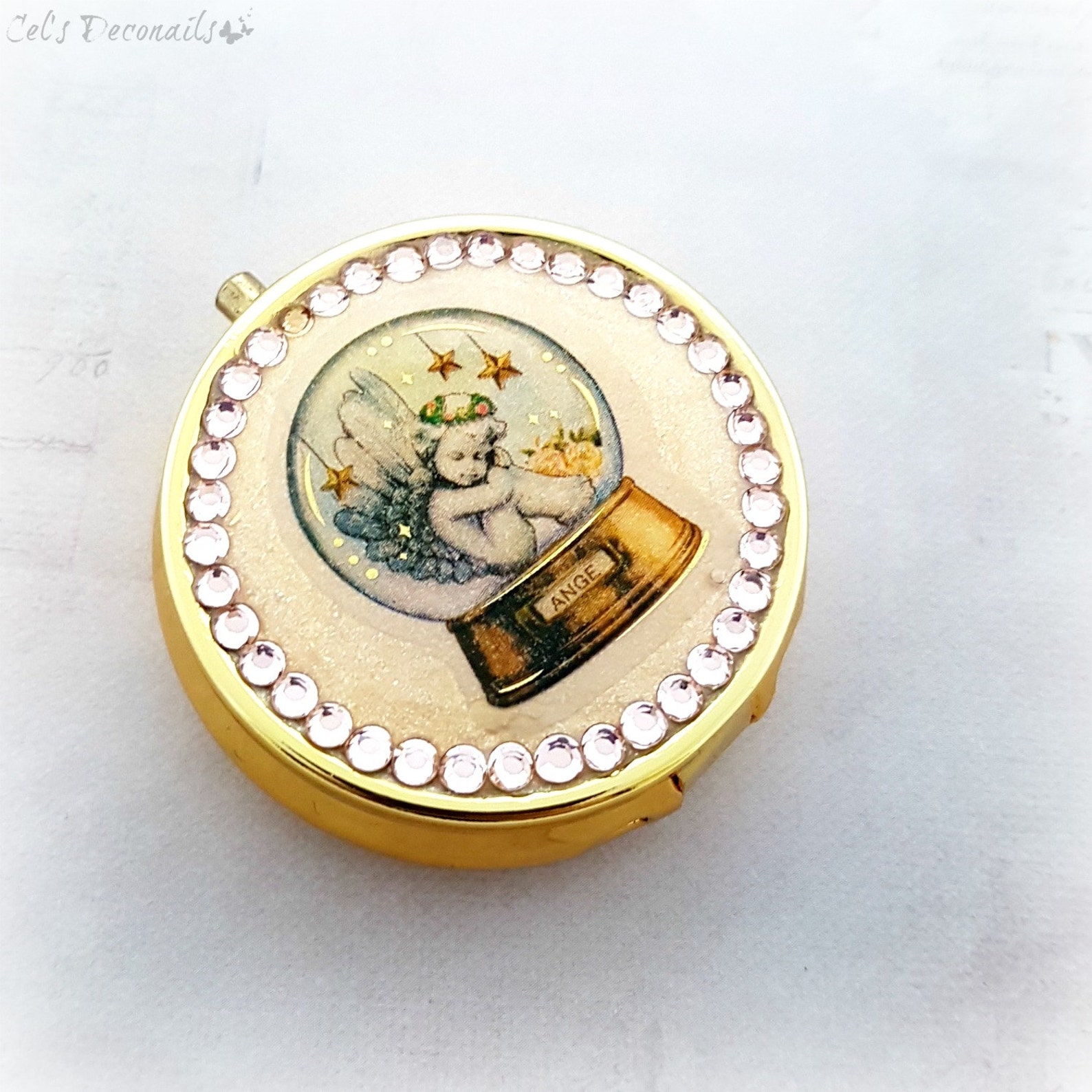 Golden Angel Snowglobe Deco Pill Case Kawaii Gift for Her - Etsy