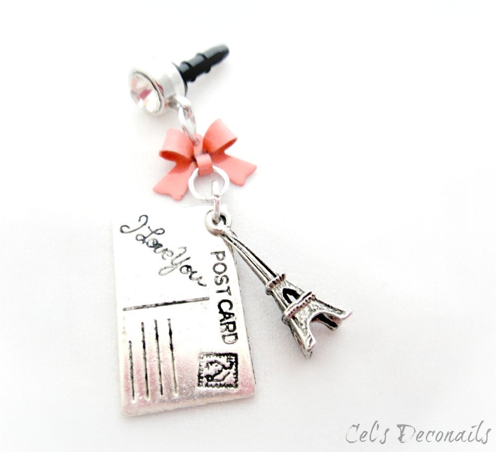 Letters From Paris iPhone Dust Plug Charm, Earphone Jack Charm ...