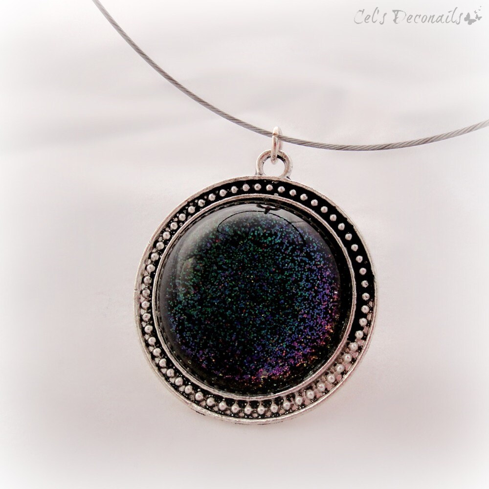 Rainbow Glitter Gothic Pendant, Pastel Goth Statement Jewelry, Fairy ...