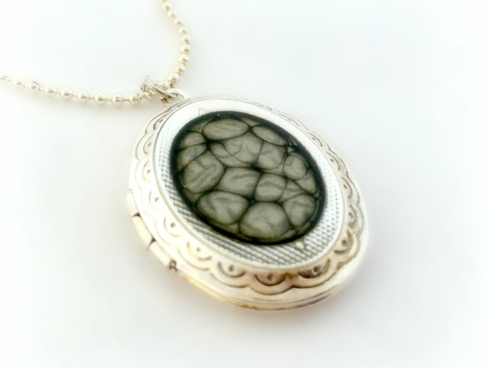Black Honeycomb Victorian Gothic Locket, Steampunk Locket Necklace ...