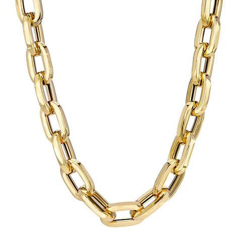 14k Gold Large Open Link Chain Necklace | Etsy