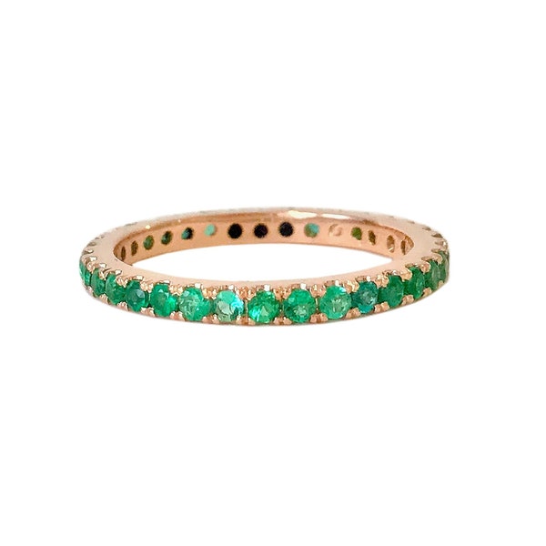 Colombian Emerald Eternity Ring - Etsy
