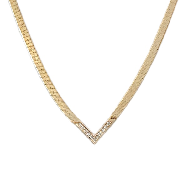 Vintage Thick Gold V Necklace - Etsy