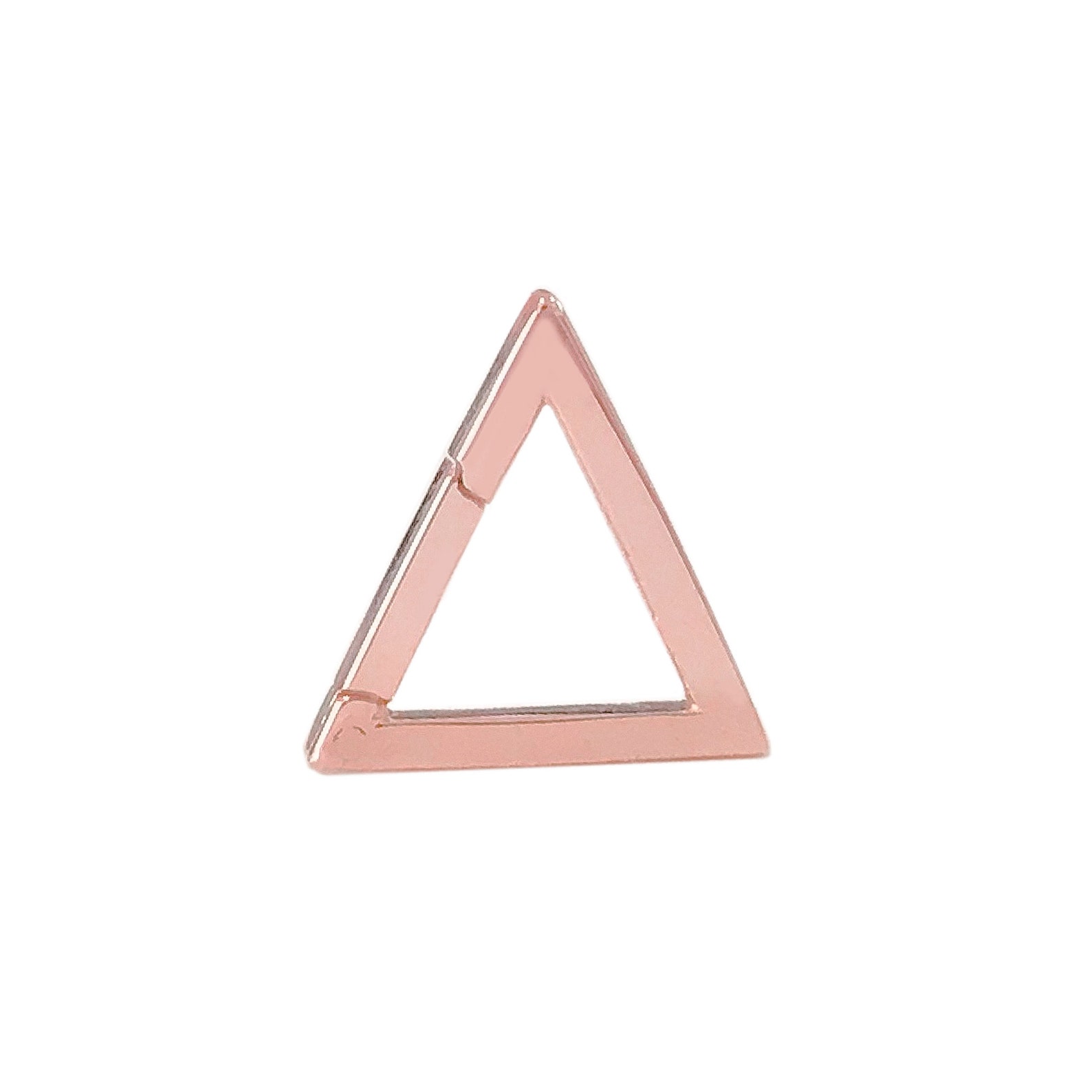 Triangle 14K Solid Gold Enhancer Charm Pendant Lock (real 14K Solid ...