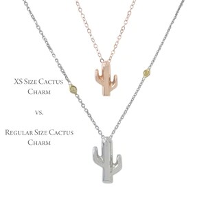 14K Solid Gold Cactus Necklace, XS Size Charm Pendant (real Solid Gold ...