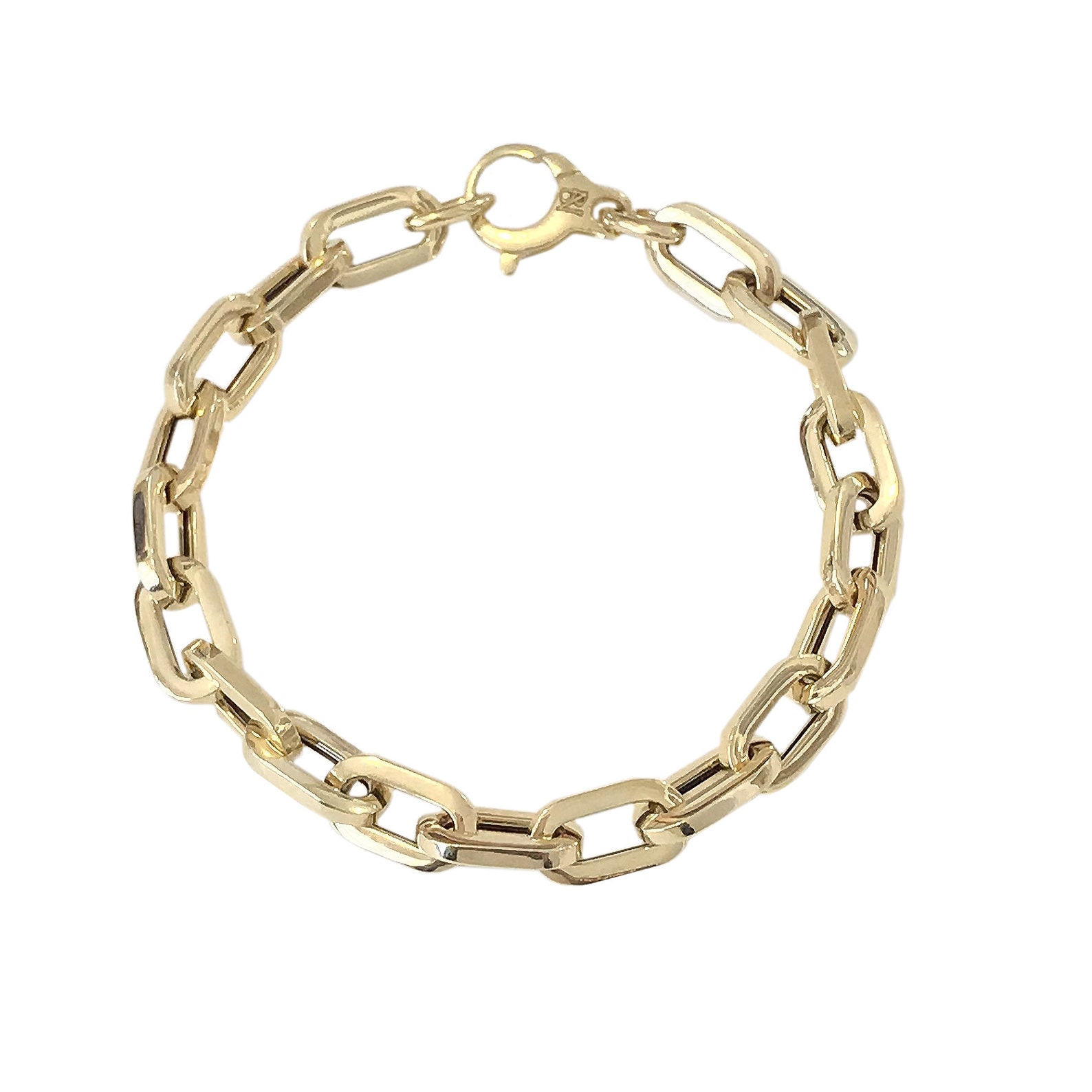 Thick Flat Oval Link 14K Solid Gold Italian Chain Link - Etsy