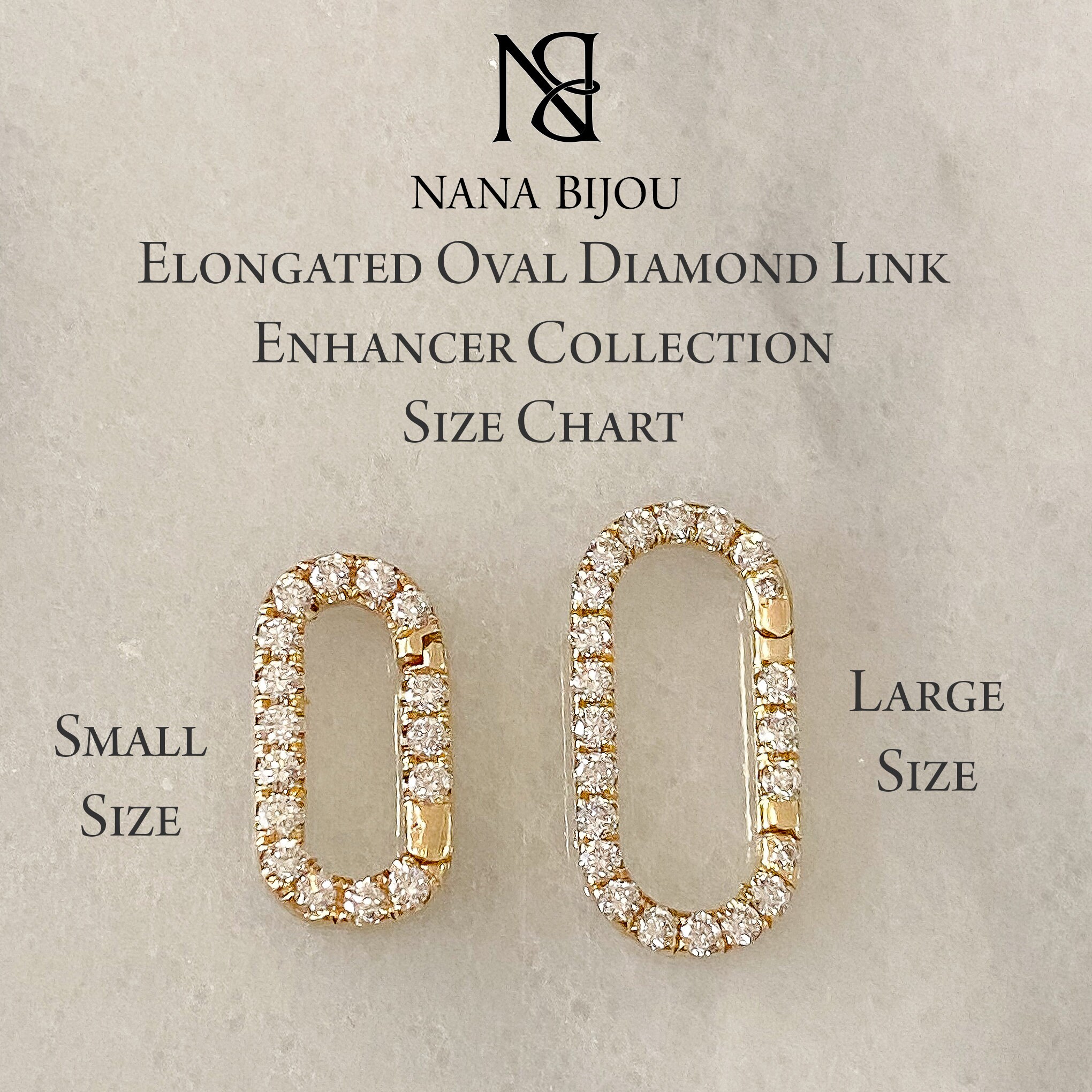 Diamond Elongated Oval 14K Solid Gold Enhancer Charm Pendant Lock ...