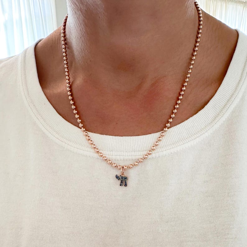 Sapphire Hebrew Chai 14K Solid Gold Necklace Charm: Jewish Symbol ...