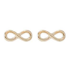14K Solid Gold Infinity Stud Earrings: Dainty Symbol Charm Studs Great ...