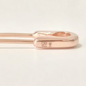 Safety Pin Earring, Solid 14K Gold XS Size {real Gold Detailed Safety ...