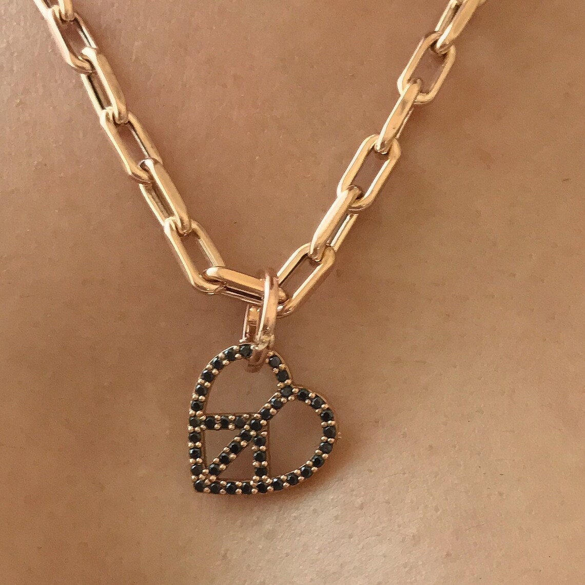 14K Solid Gold Enhancer Round Charm Pendant Lock Real 14K | Etsy