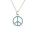 Turquoise Peace Sign 14K Solid Gold Pendant Necklace, Small Size dainty ...