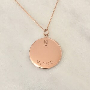 VIRGO Zodiac Constellation Solid 14K Gold Diamond Necklace, Astrology ...