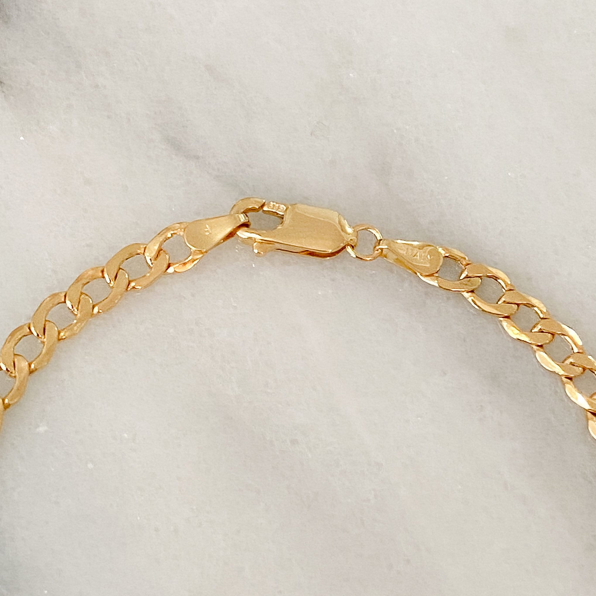 Curb Link 14K Solid Gold Chain Necklace Medium Size - Etsy