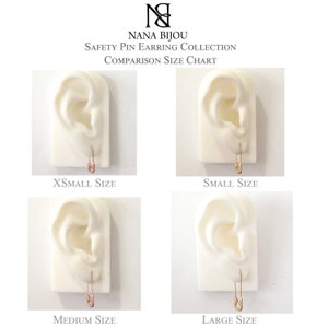 Safety Pin Earring, Solid 14K Gold XS Size {real Gold Detailed Safety ...