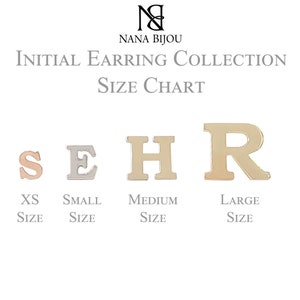 Initial Letter 14K Solid Gold SINGLE Stud Earring real Gold Alphabet ...