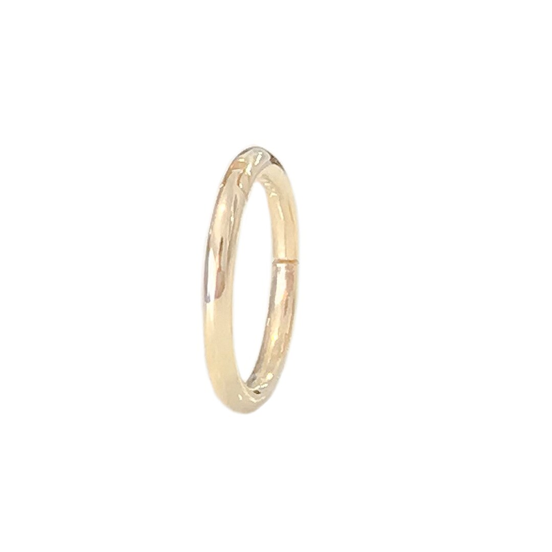 14K Solid Gold Charm Enhancer: Thin Round Endless Clicker in Yellow ...