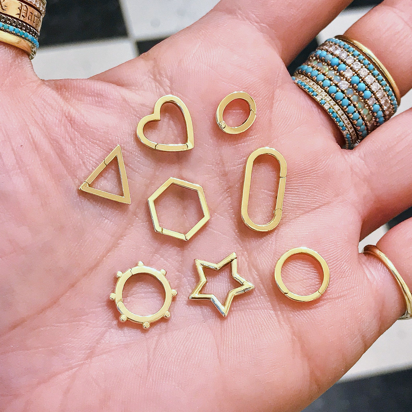 Star Charm Enhancer 14K Solid Gold Lock Pendant real 14K | Etsy