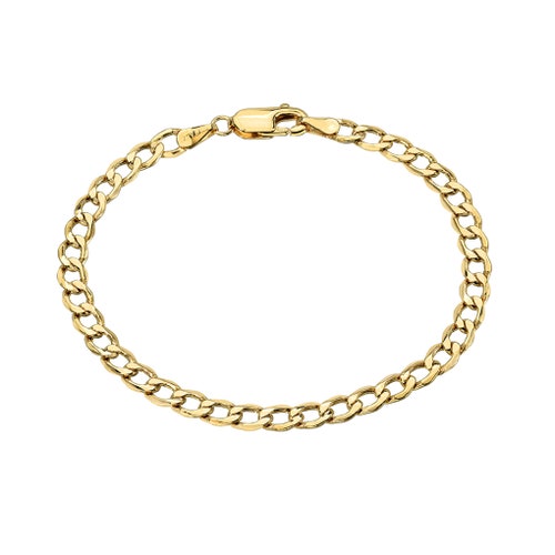 Cuban Link 14K Solid Gold Chain Link Bracelet Small Size - Etsy