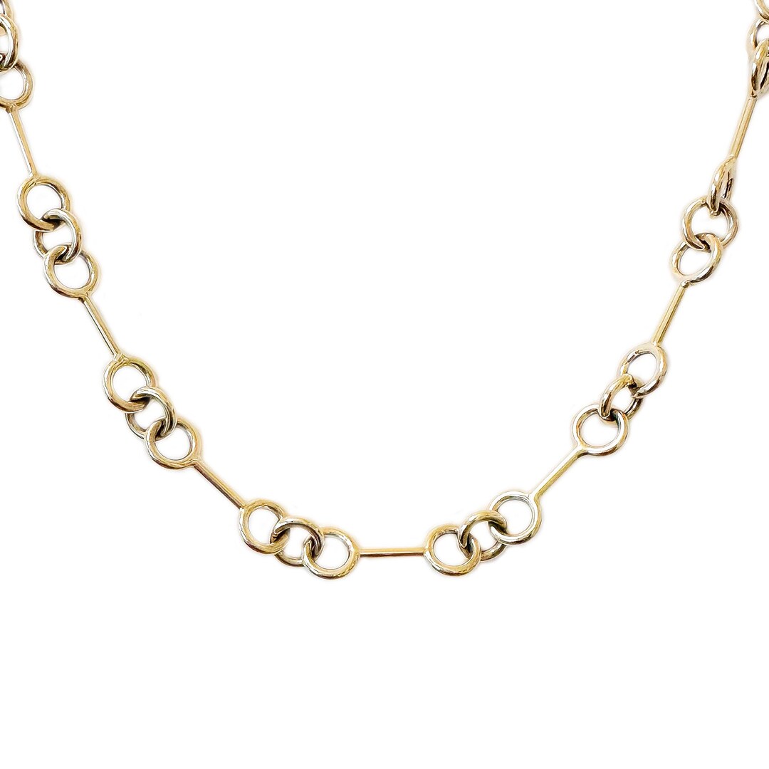 Mixed Link 14K Solid Gold Chain Necklace, 3 to 1 Pattern (layering ...