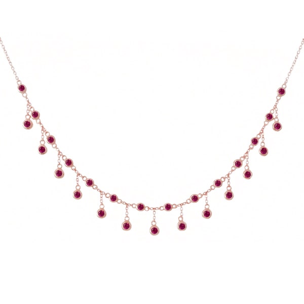 14k Ruby Choker Necklace - Etsy